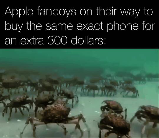 This meme was made on an apple device | Scrolller