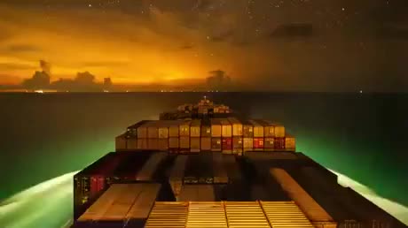 Time-lapse of a container ship | Scrolller