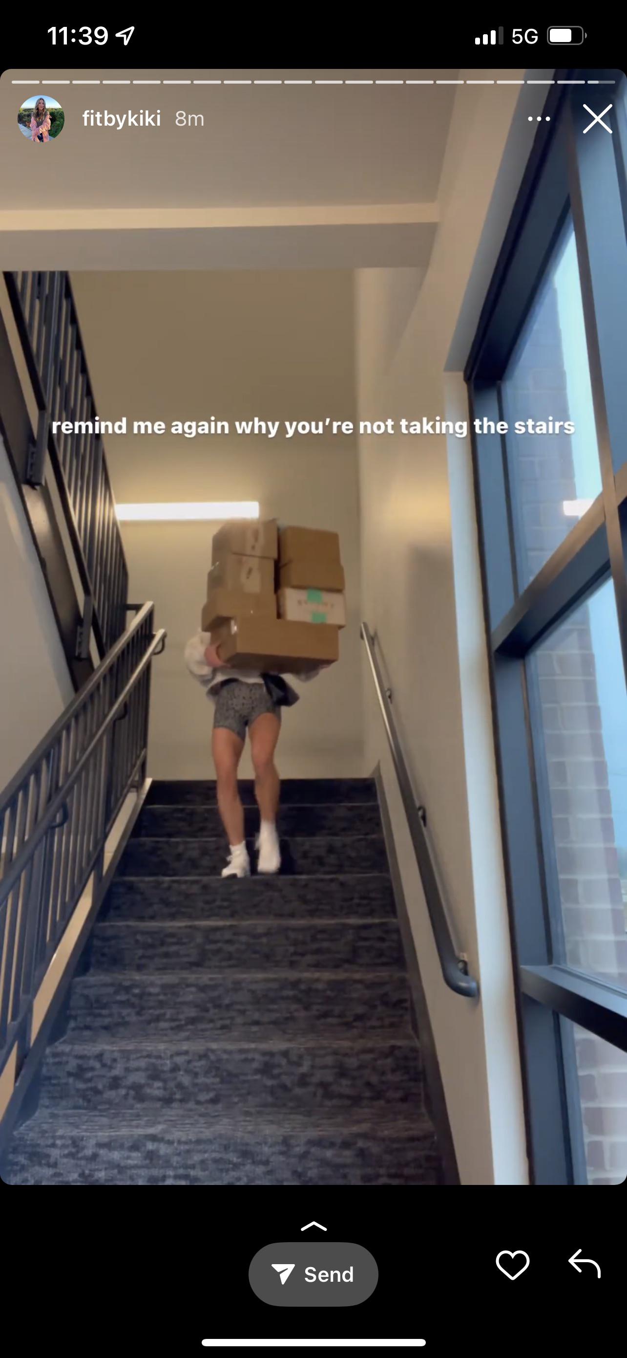 Totally normal behavior to set your phone up to record you walking down some stairs carrying 87 ...