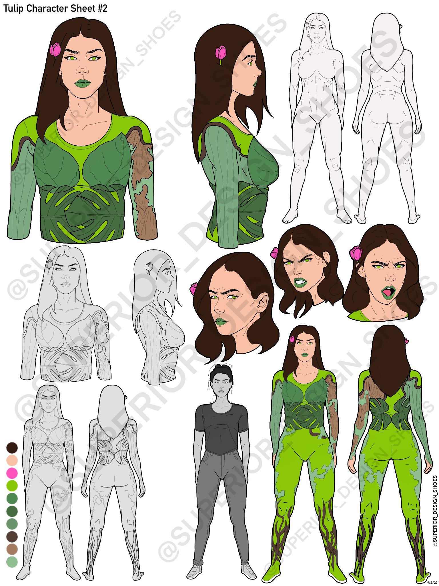Updated Tulip character design sheet! | Scrolller