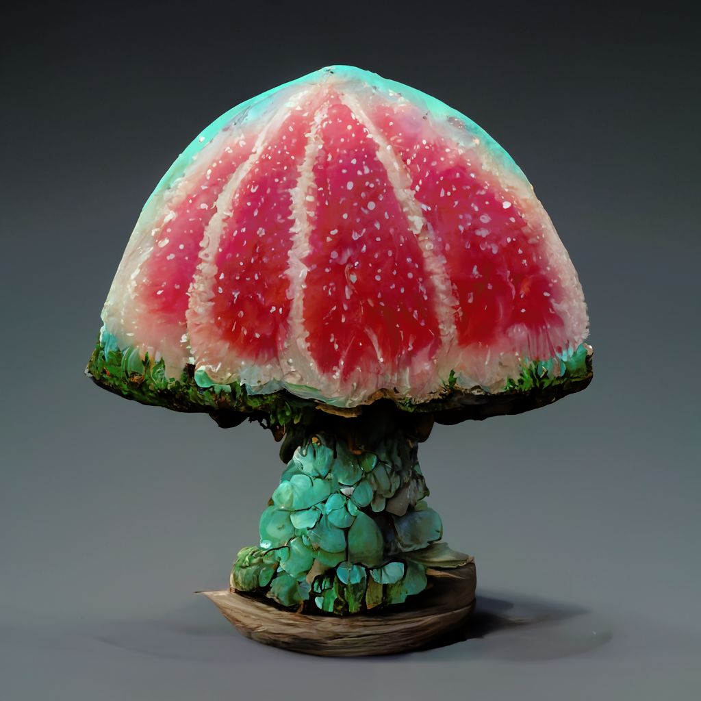 Watermelon Mushroom, 3D render | Scrolller