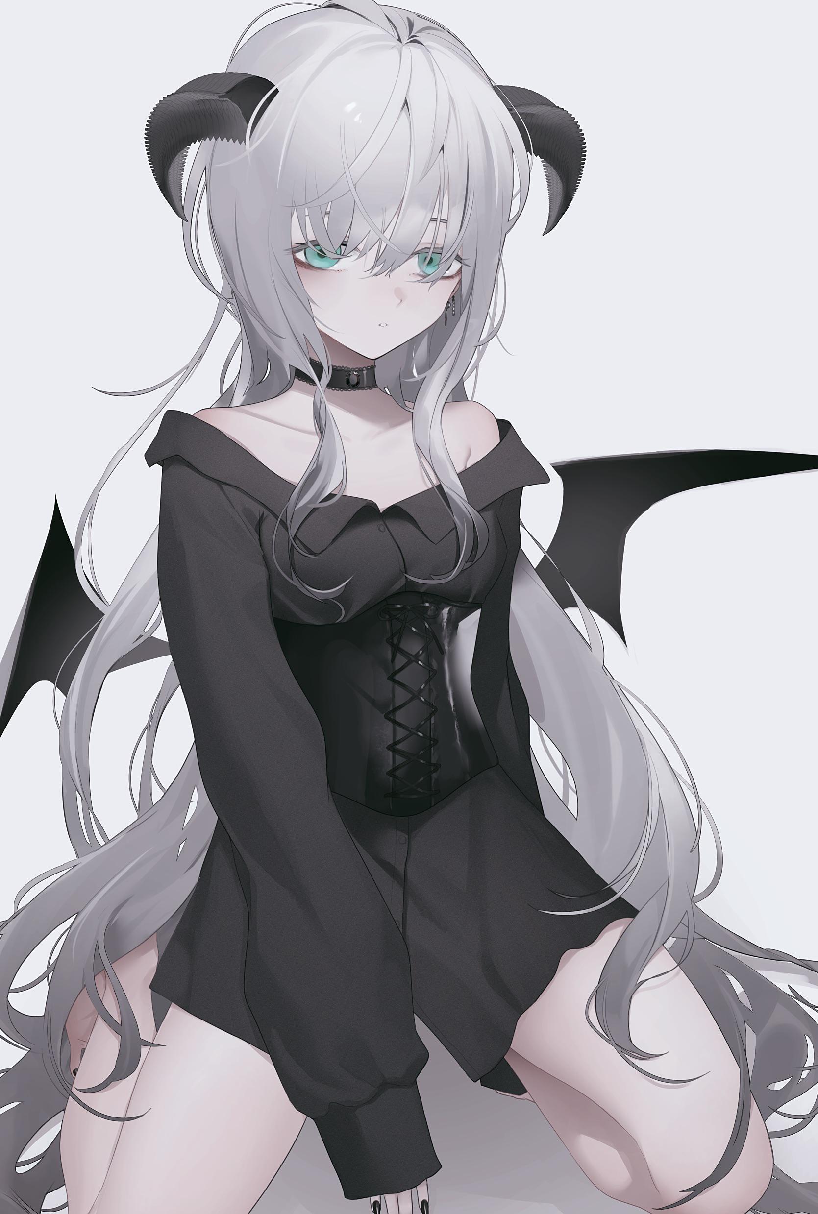 White haired cute demon~ [Original by migihidari] | Scrolller
