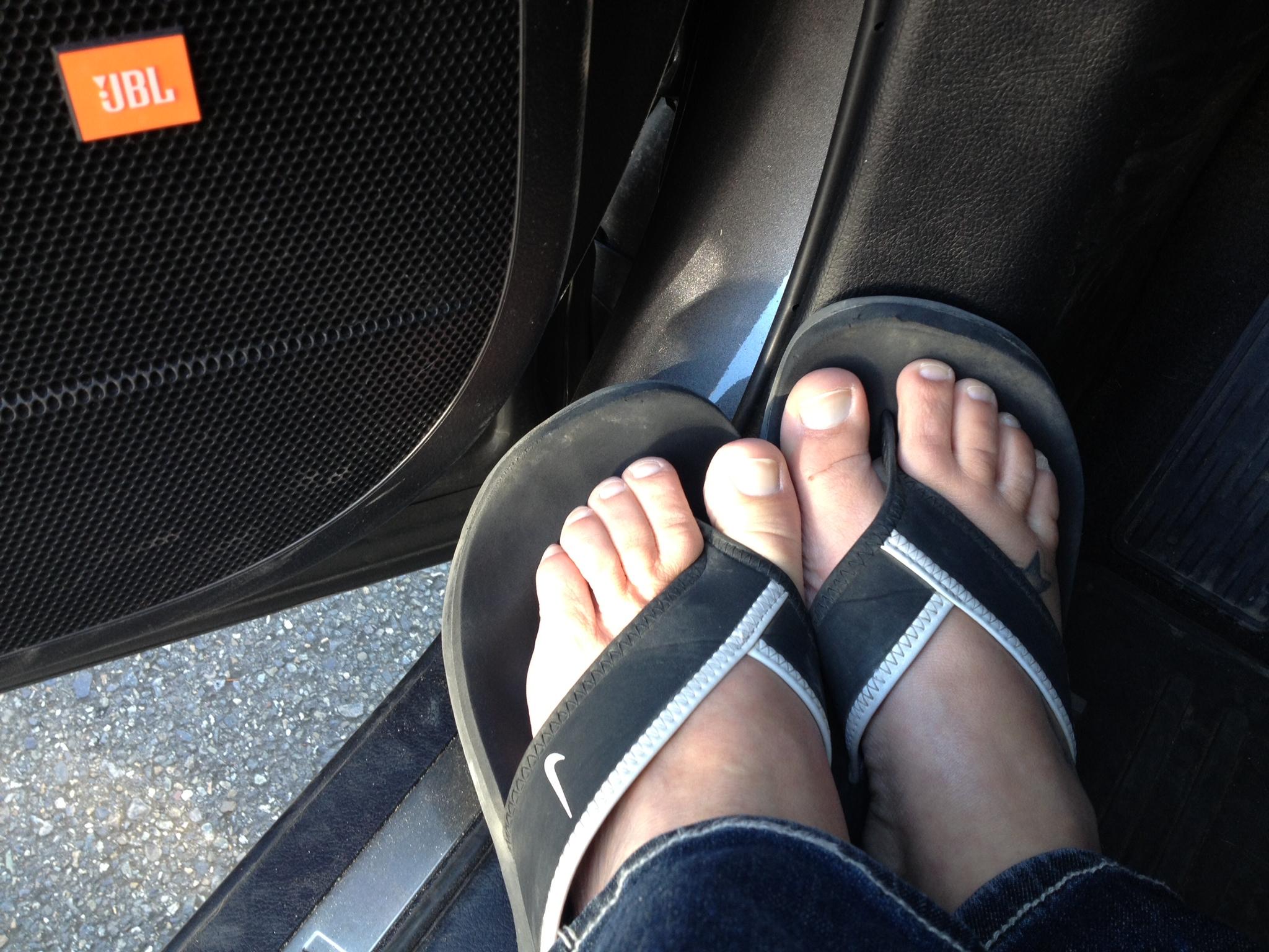 Wife's feet in flip flops | Scrolller