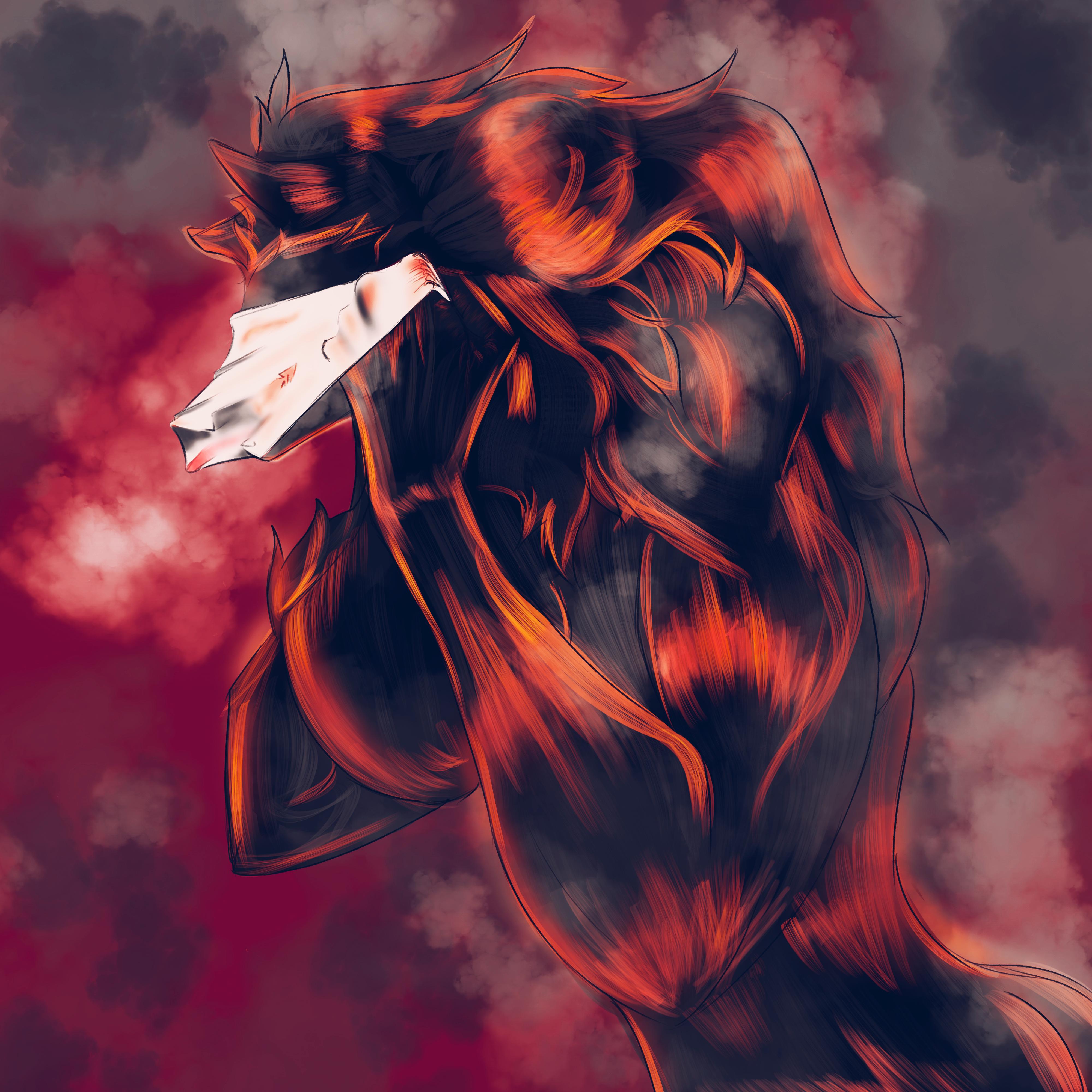 Your yandere wolf girl finds your clothes, art by me. a illustration from you webnovel "Yandere ...