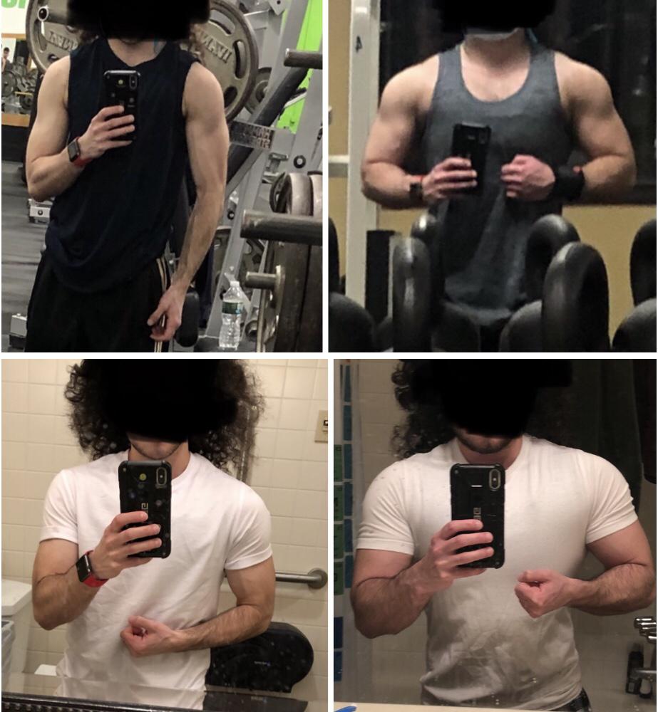 1 year of progress running a 6-day push/pull/legs, +25lbs (End of cut vs. end of bulk) | Scrolller