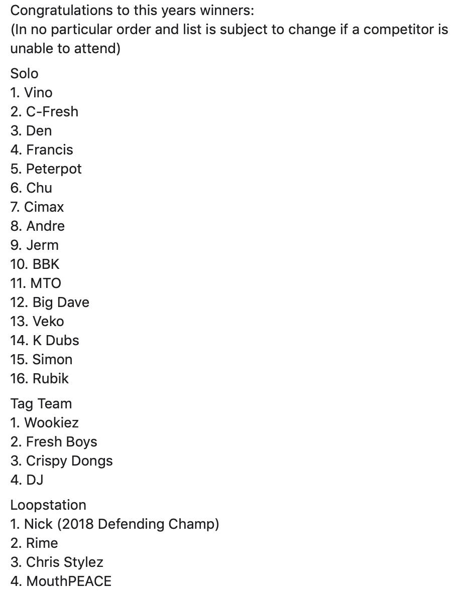 10th Canadian Beatbox Championship Lineup! November 23rd at the Rec Room in Toronto :) | Scrolller