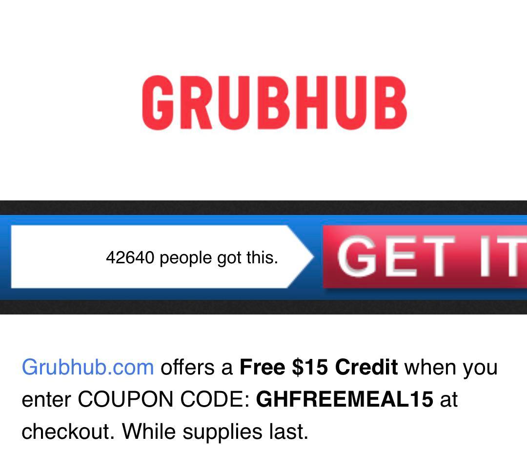 $15 Free Grubhub Credit | Scrolller
