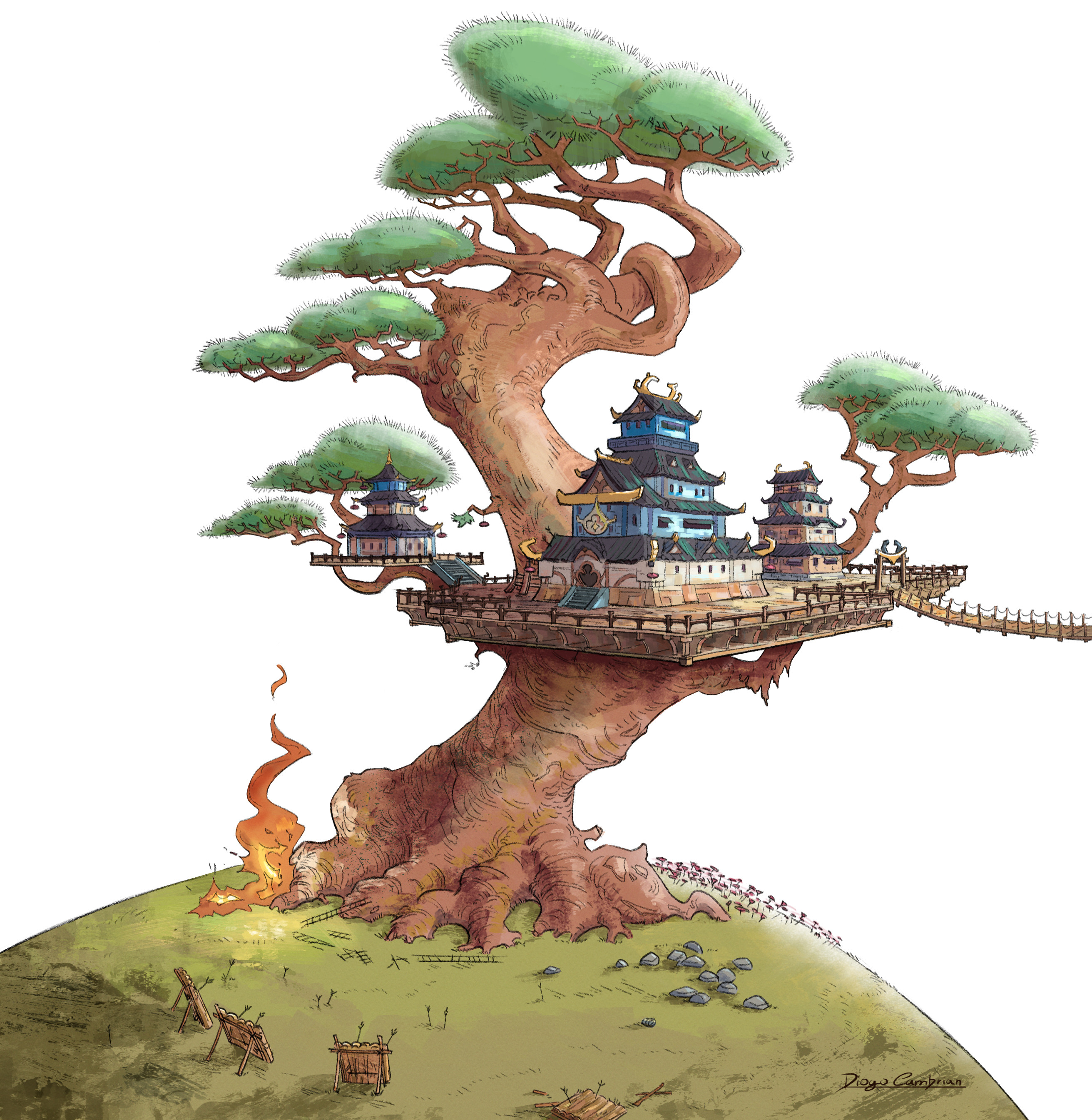 1600 Japanese Castle Treehouse by Diogo Cambrian | Scrolller