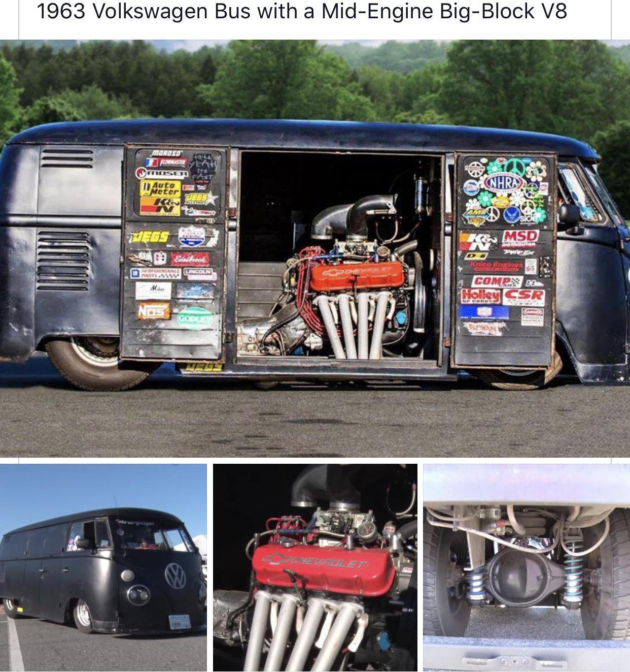 1963 Volkswagen Bus with a Mid-Engine Big-Block V8 | Scrolller