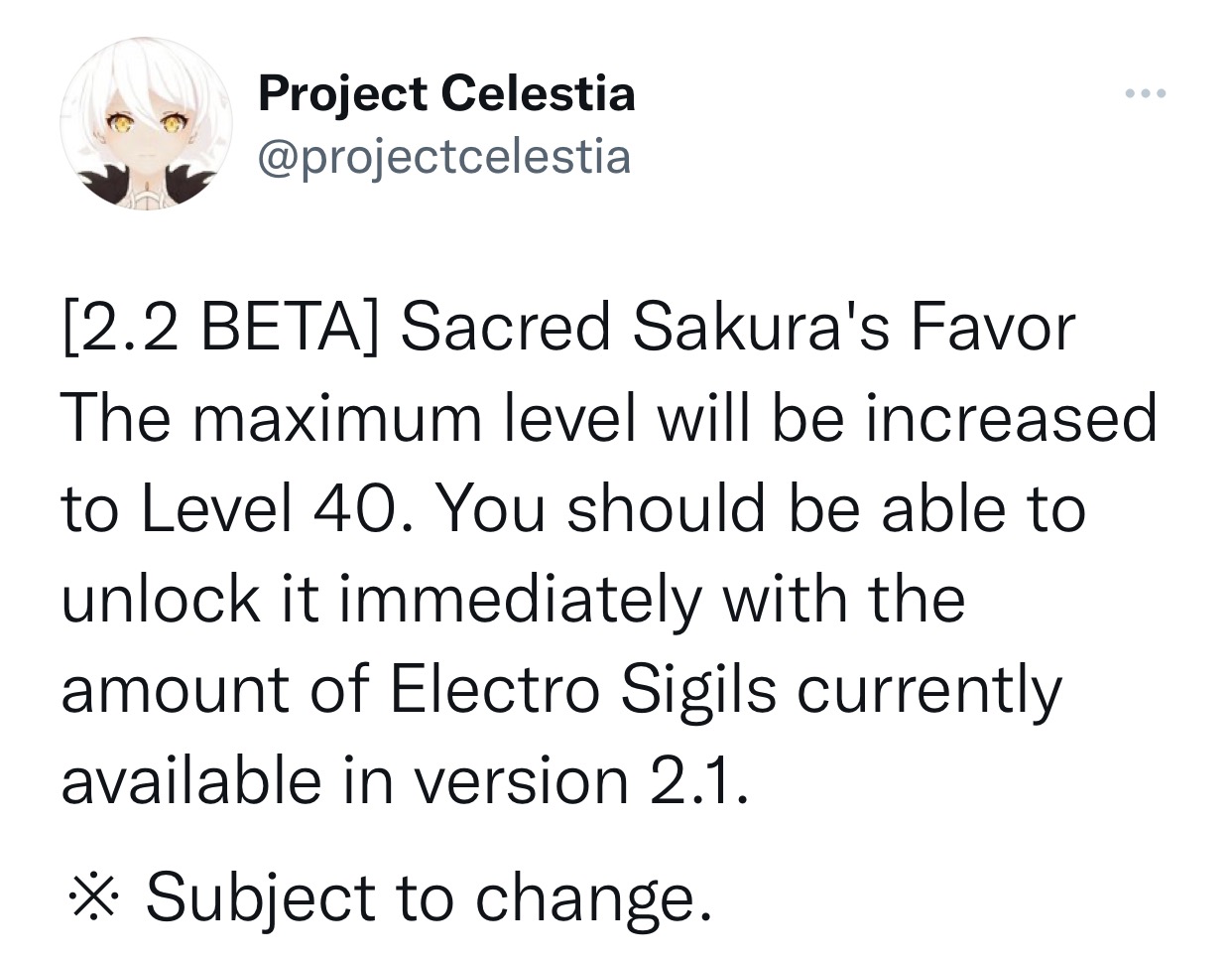 [2.2 BETA] Sacred Sakura's Favor The maximum level will be increased to Level 40. | Scrolller