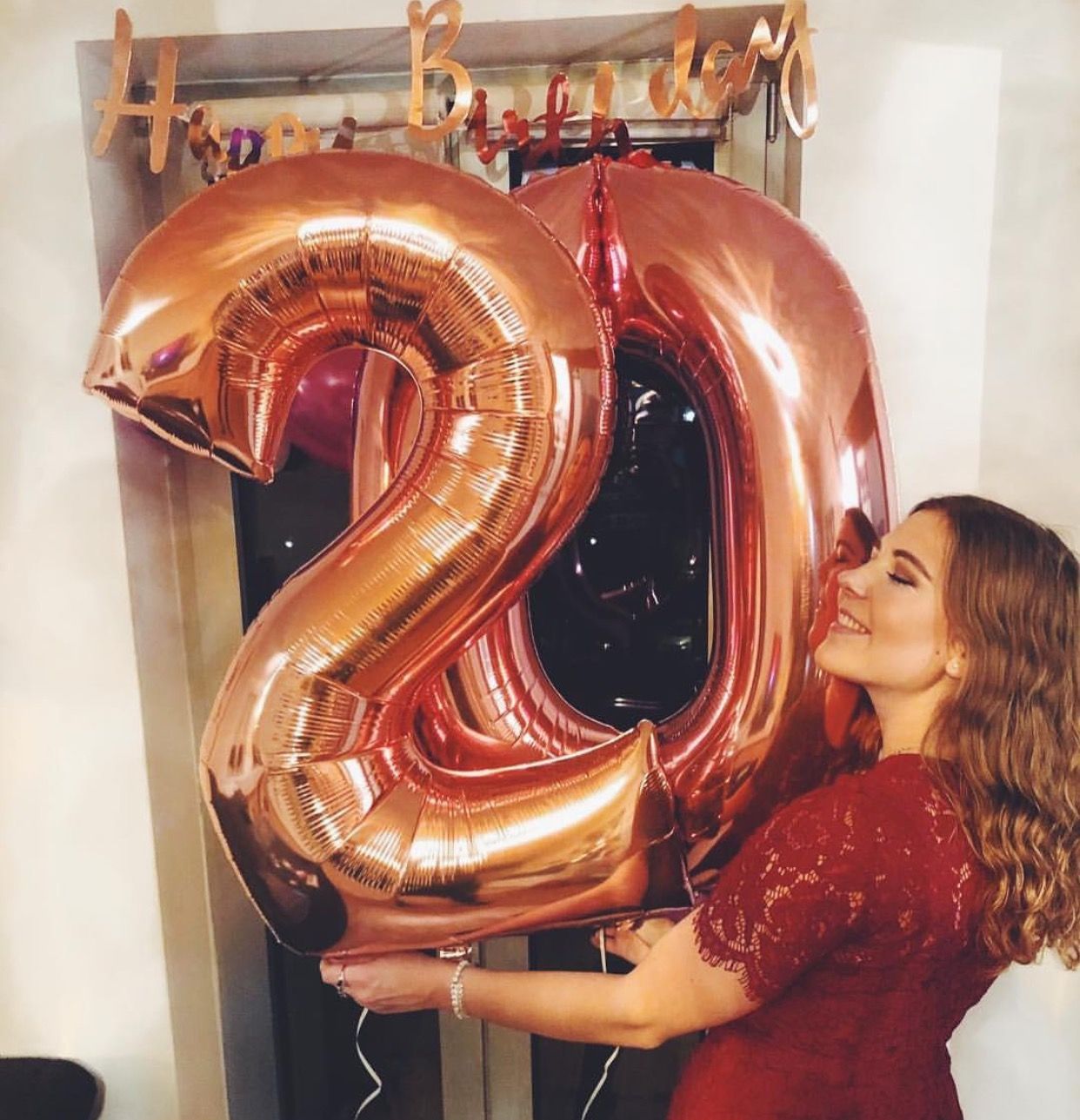 20th birthday rose gold balloons | Scrolller