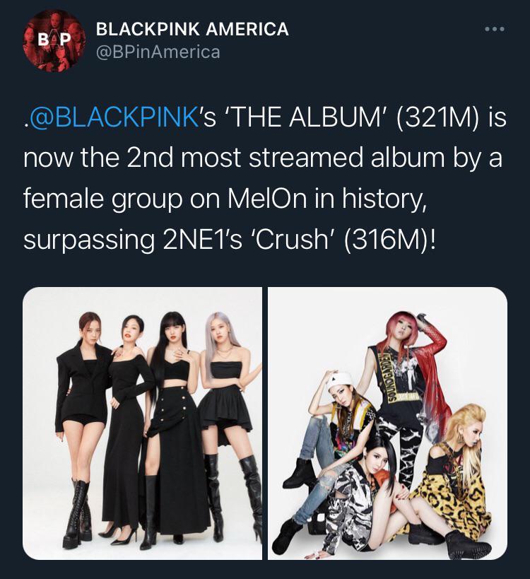 210311 BLACKPINK’s ‘The Album’ is now the 2nd most streamed album by a ...