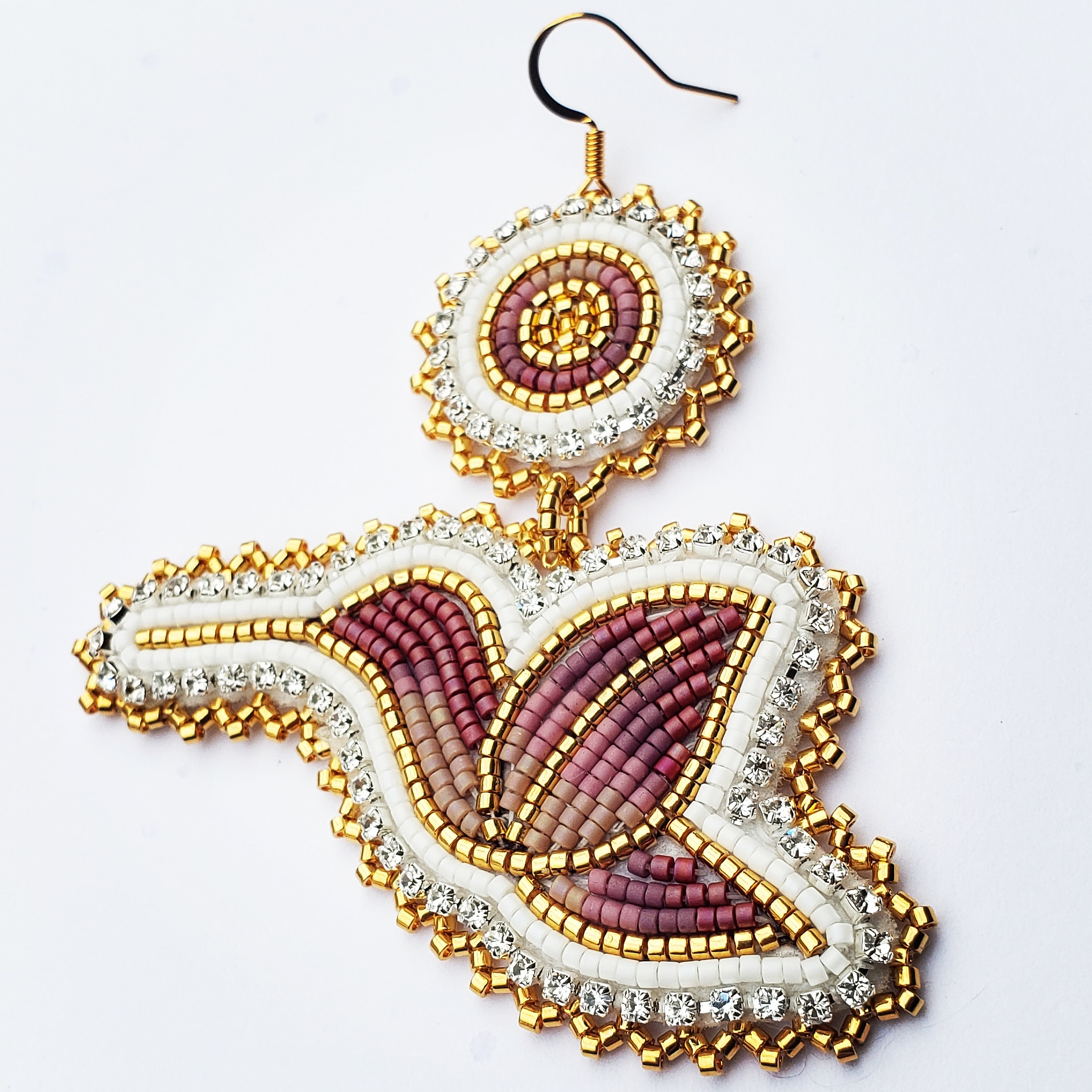 24k gold beaded hummingbird earrings I made | Scrolller