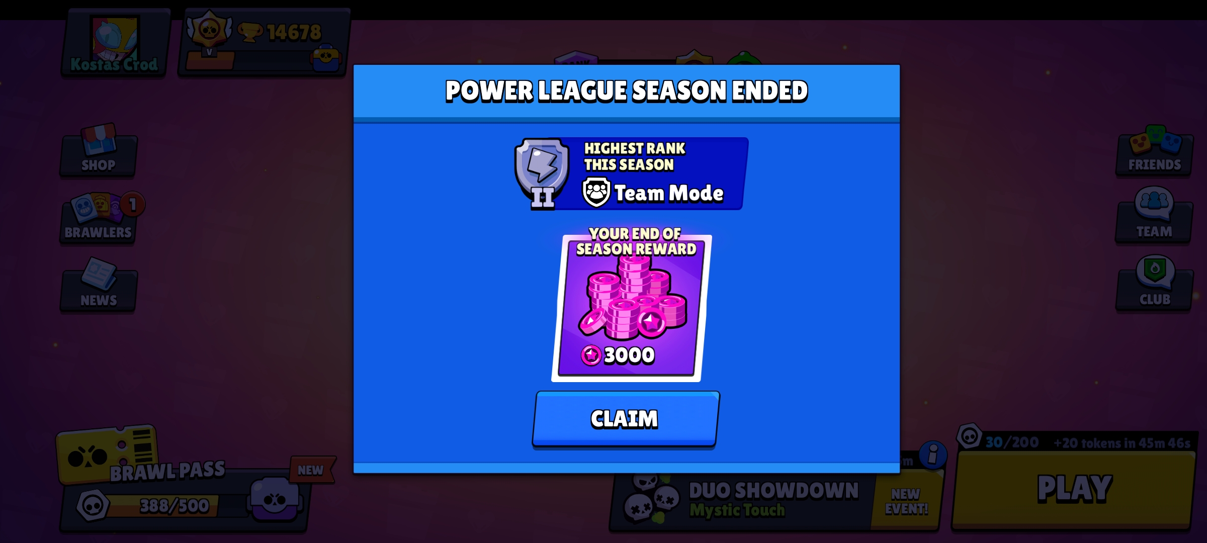 3000 Star Points from the Power League Season End! How many did you get? | Scrolller