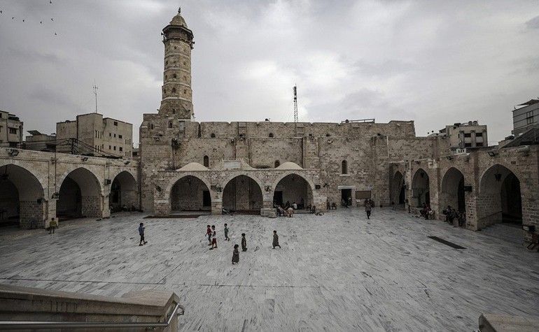 المسجد العمري الكبير في غزة بني عام 697هـ/1281م The Great Omari Mosque in Gaza, built in the ...