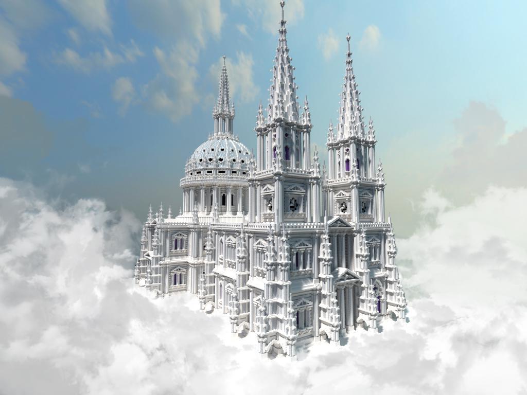 A cathedral I built (Rendered using Chunky) | Scrolller