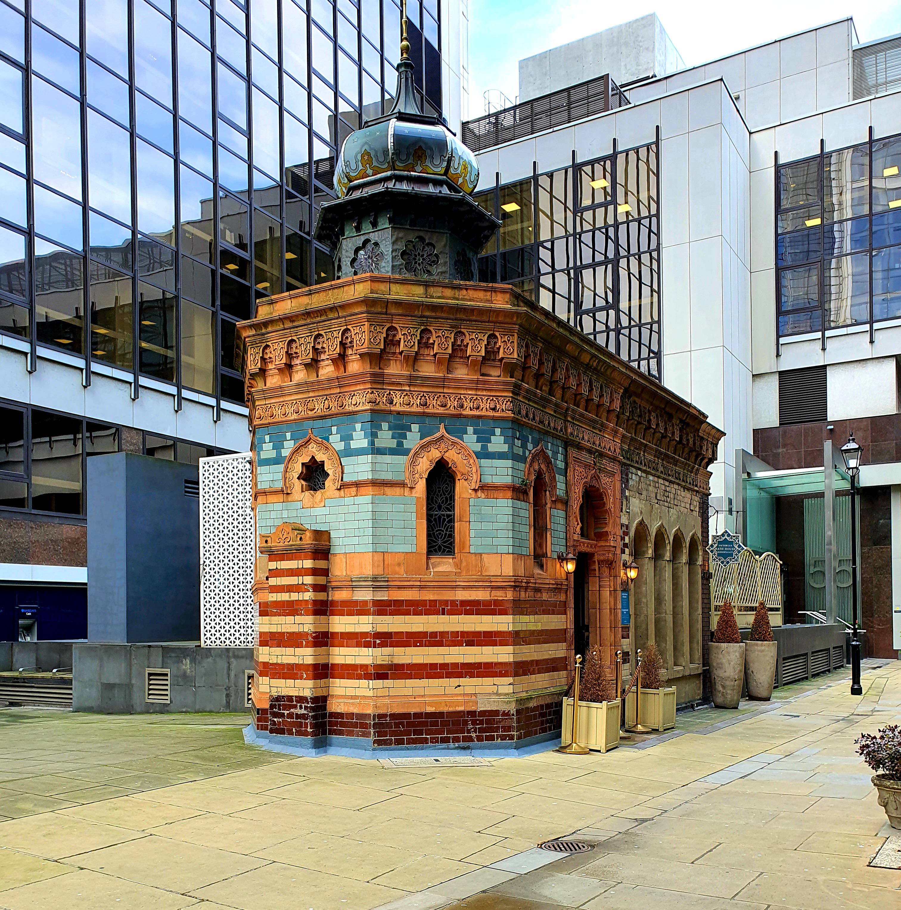 A curious old Victorian Turkish Bathouse near Liverpool Street, City of London, now a cocktail ...