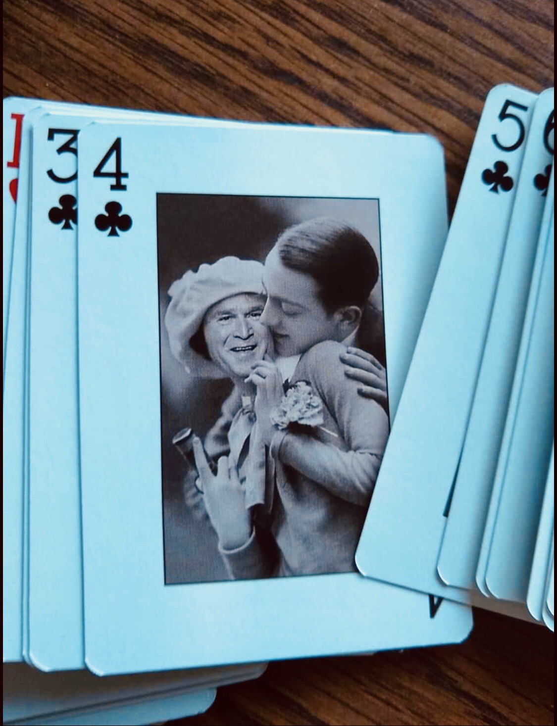 A deck of cards featuring George W. Bush as various women. | Scrolller