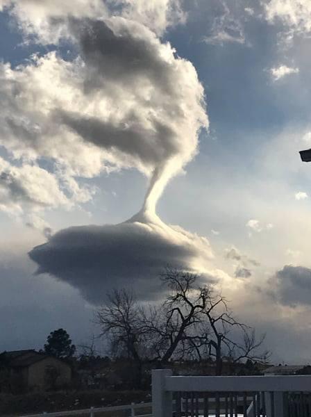 A funnel cloud...on a cloud??? | Scrolller