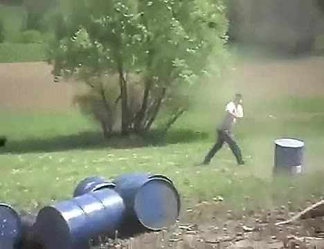 A line of exploding Бarrles | Scrolller