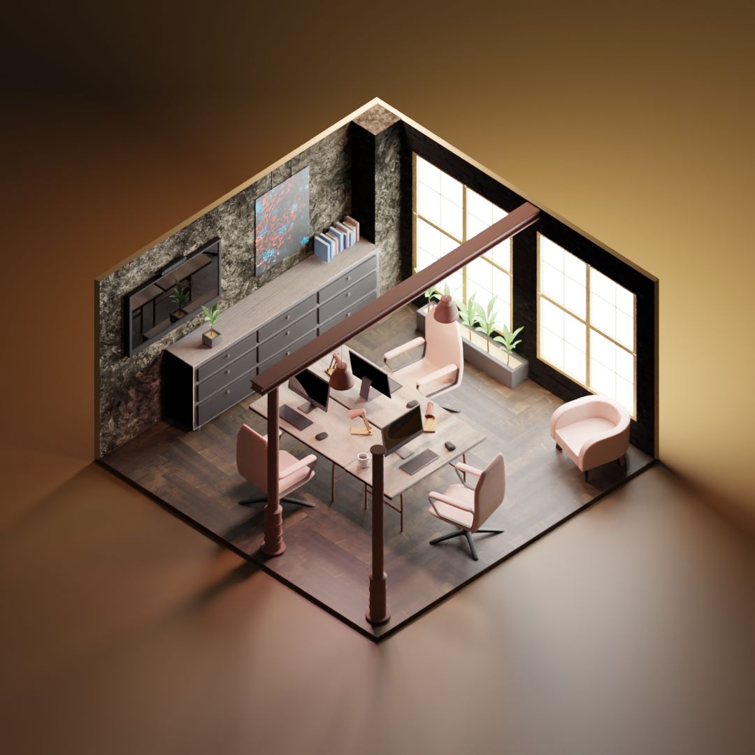 A low poly room i made within my first month of blender | Scrolller