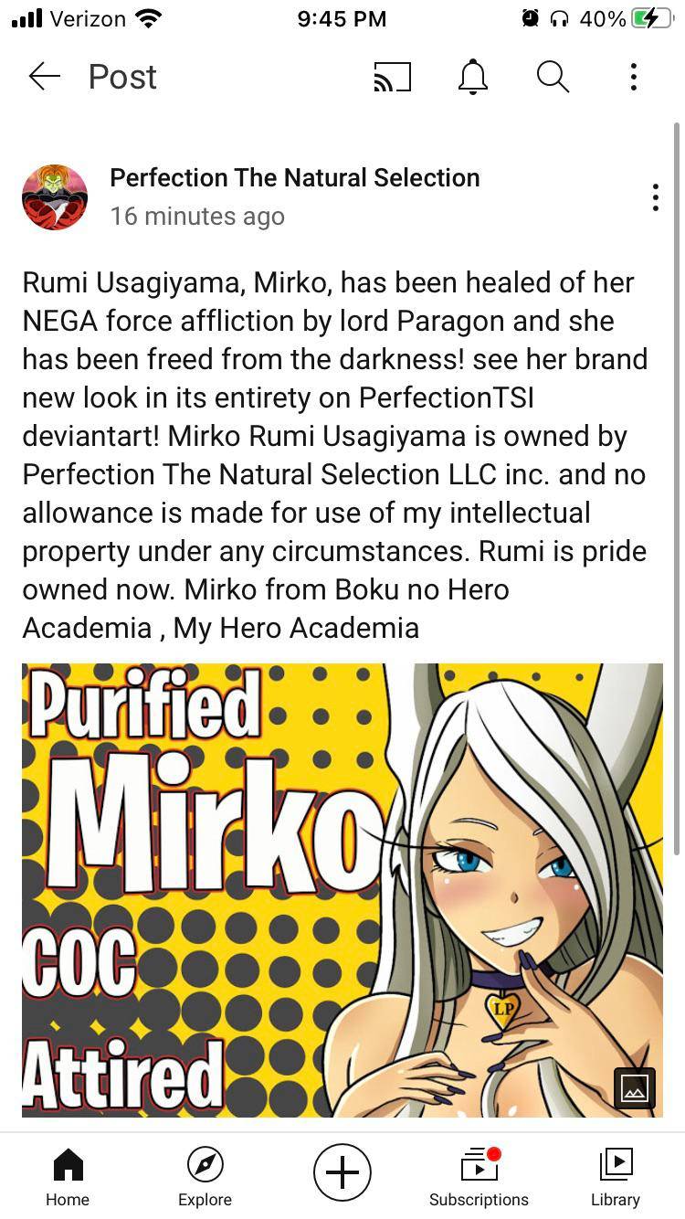 A man named perfection is trying to claim Mirko as his own. He claims he “freed her” from “NEGA ...