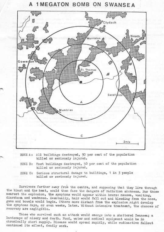 A mid century simulation of the effects of a 1 megaton atomic bomb detonated over St Thomas ...