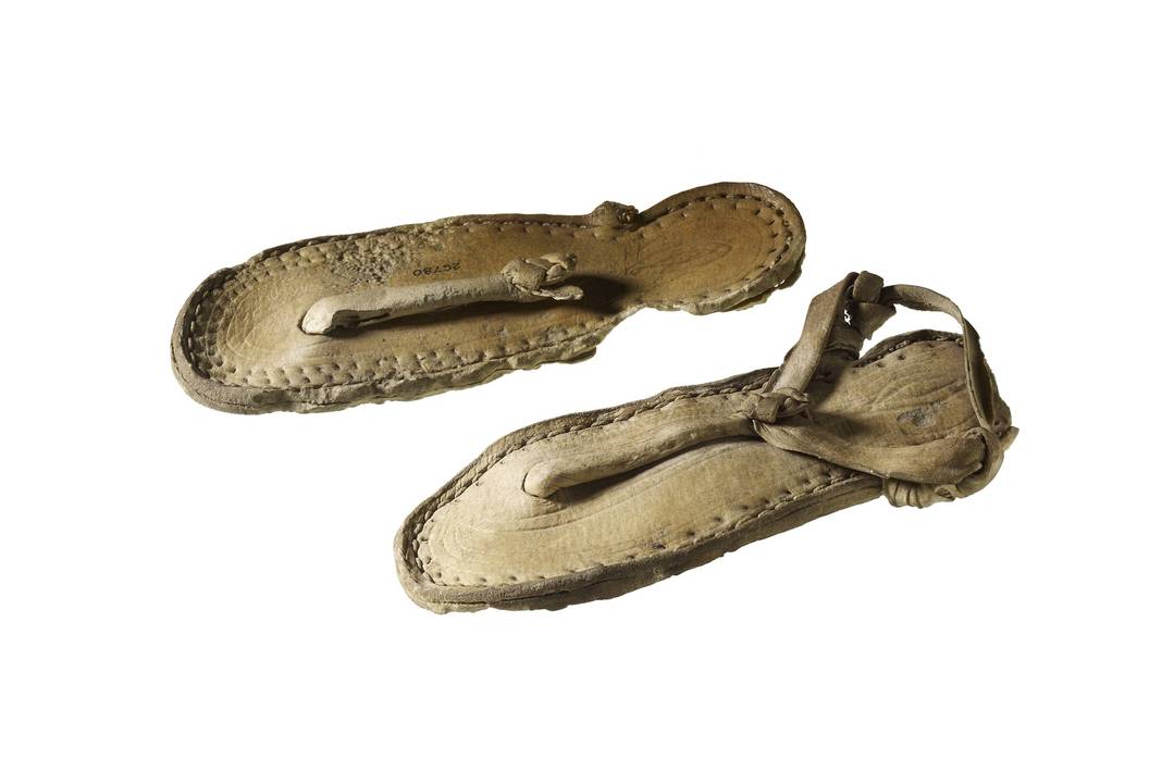 A pair of child's leather sandals from Ancient Egypt | Scrolller