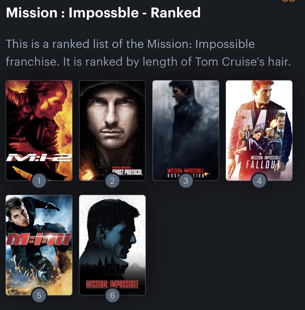 A Ranking of the Mission: Impossible movies | Scrolller