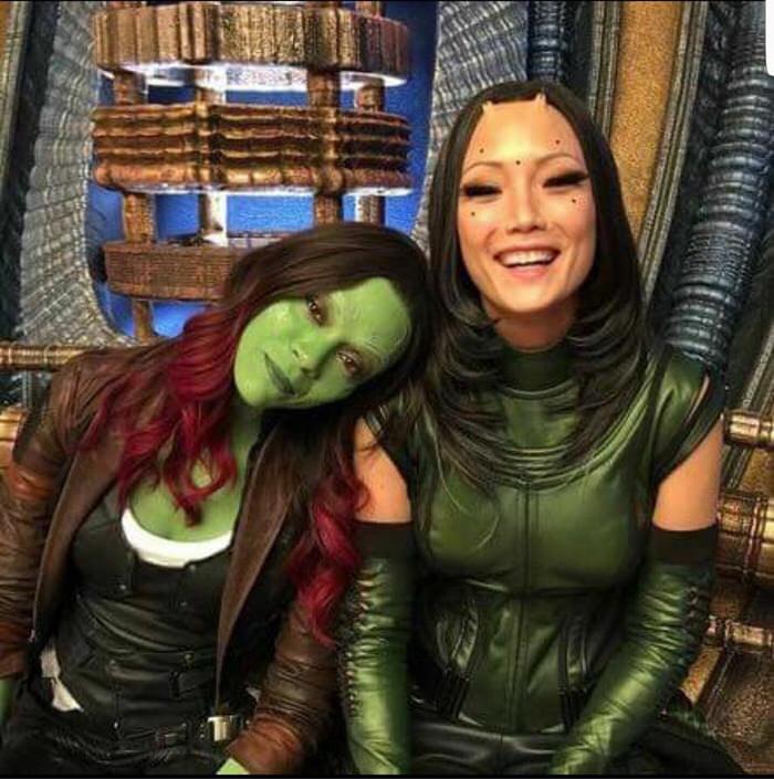 A rare photo of Gamora, Mantis, and Drax | Scrolller