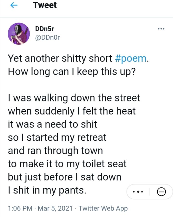 A shitty short poem | Scrolller