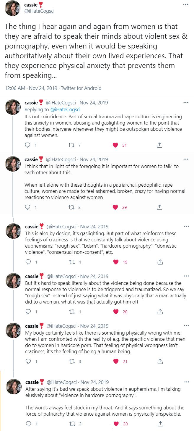 A Twitter thread about visceral reaction to violence in porn that I really related to | Scrolller