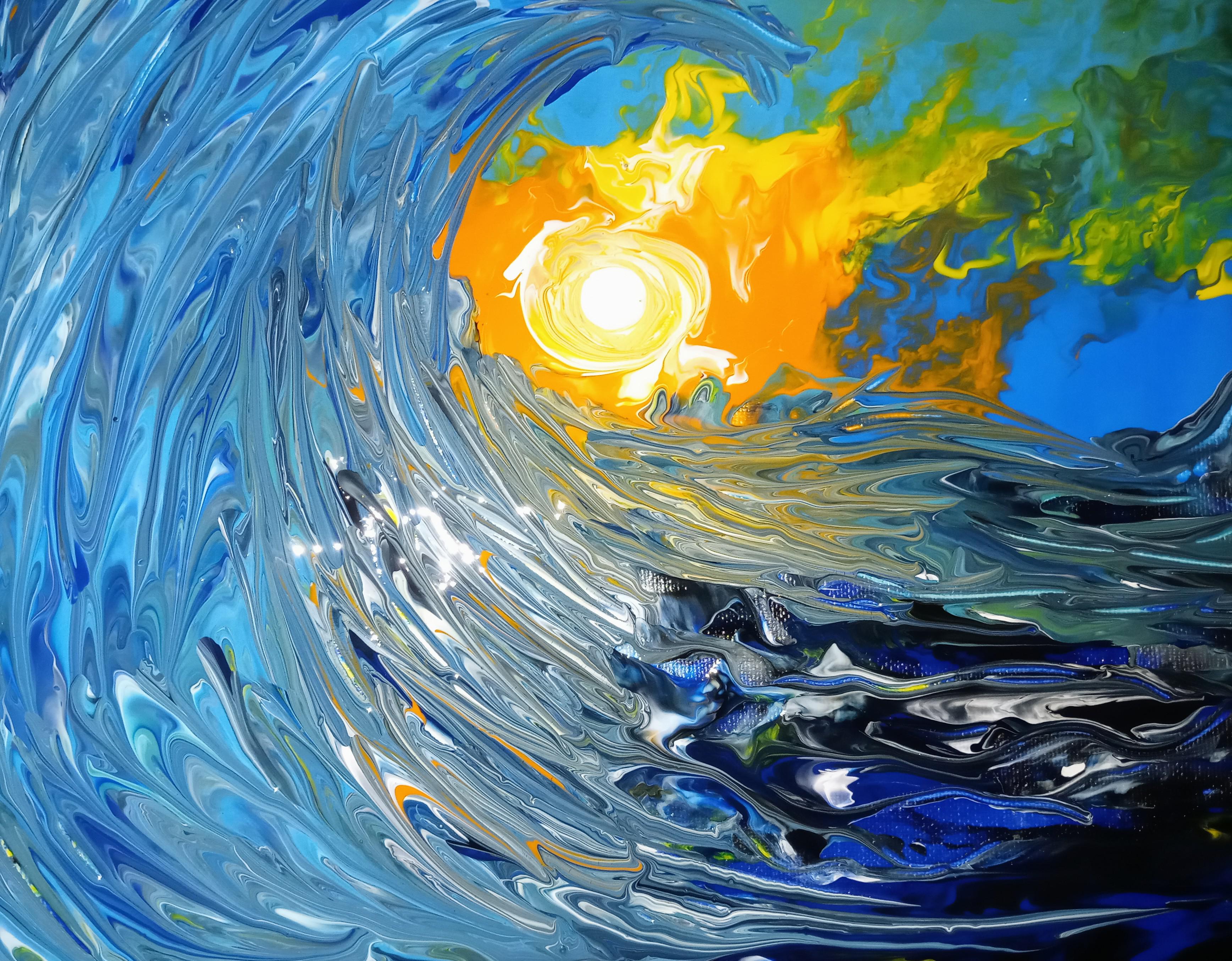 A Wave in Motion,me,acrylic paints,2021 | Scrolller