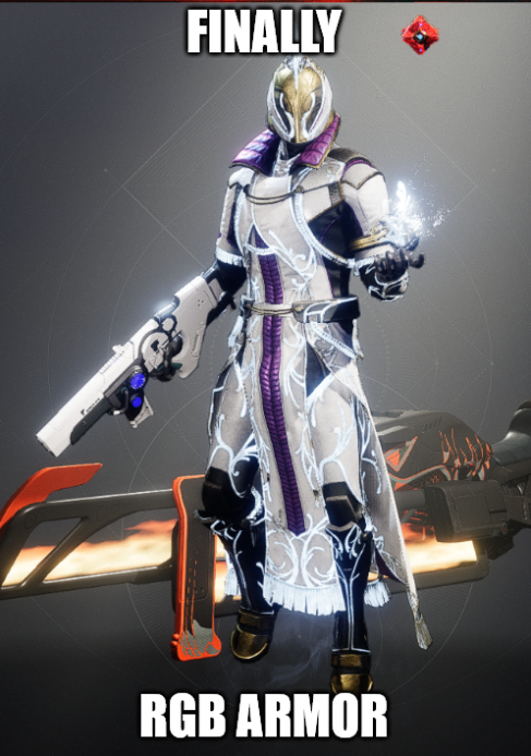 After doing raids and dungeons with randoms nothing can stop me from enjoying my RGB armor ...
