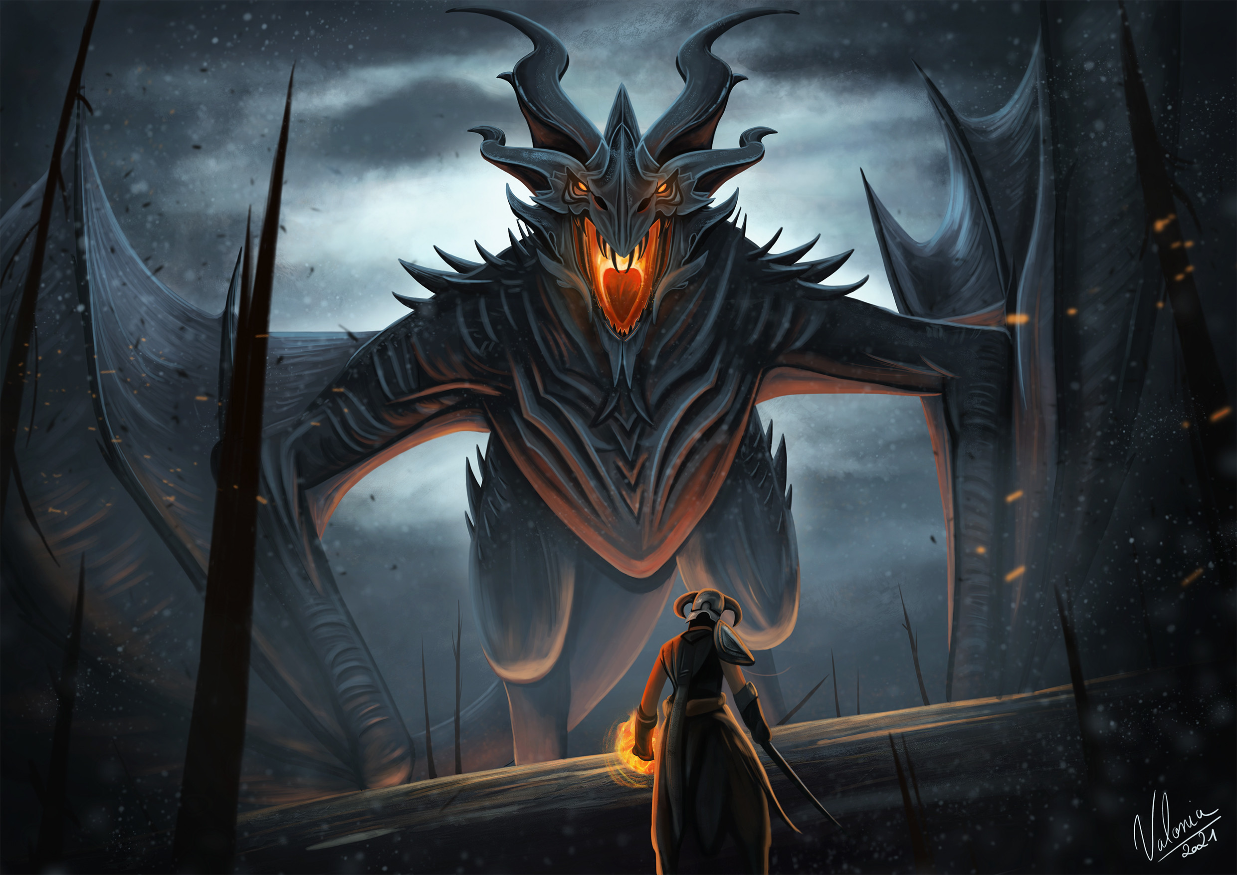 Alduin vs Dovahkiin by Margaux Valonia | Scrolller