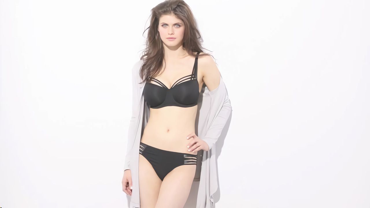 Alexandra Daddario in Black Lingerie | Scrolller