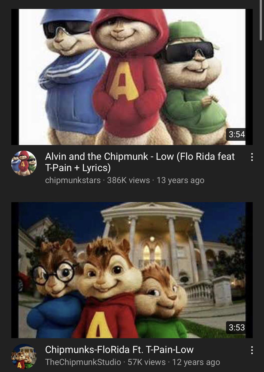 Alvin and the Chipmunks remixes of popular songs. | Scrolller