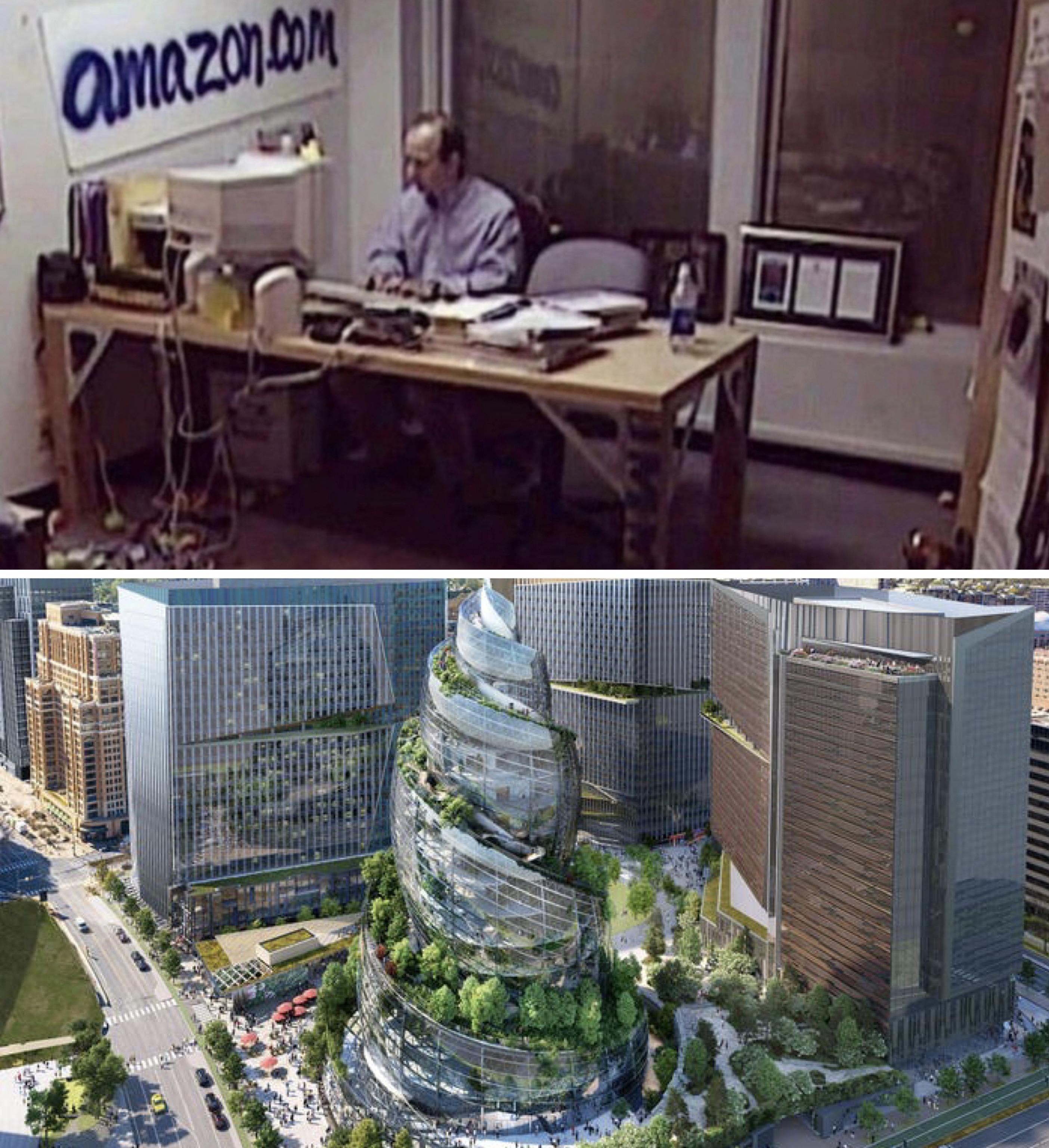 Amazon Headquarters, 27 Years Apart | Scrolller