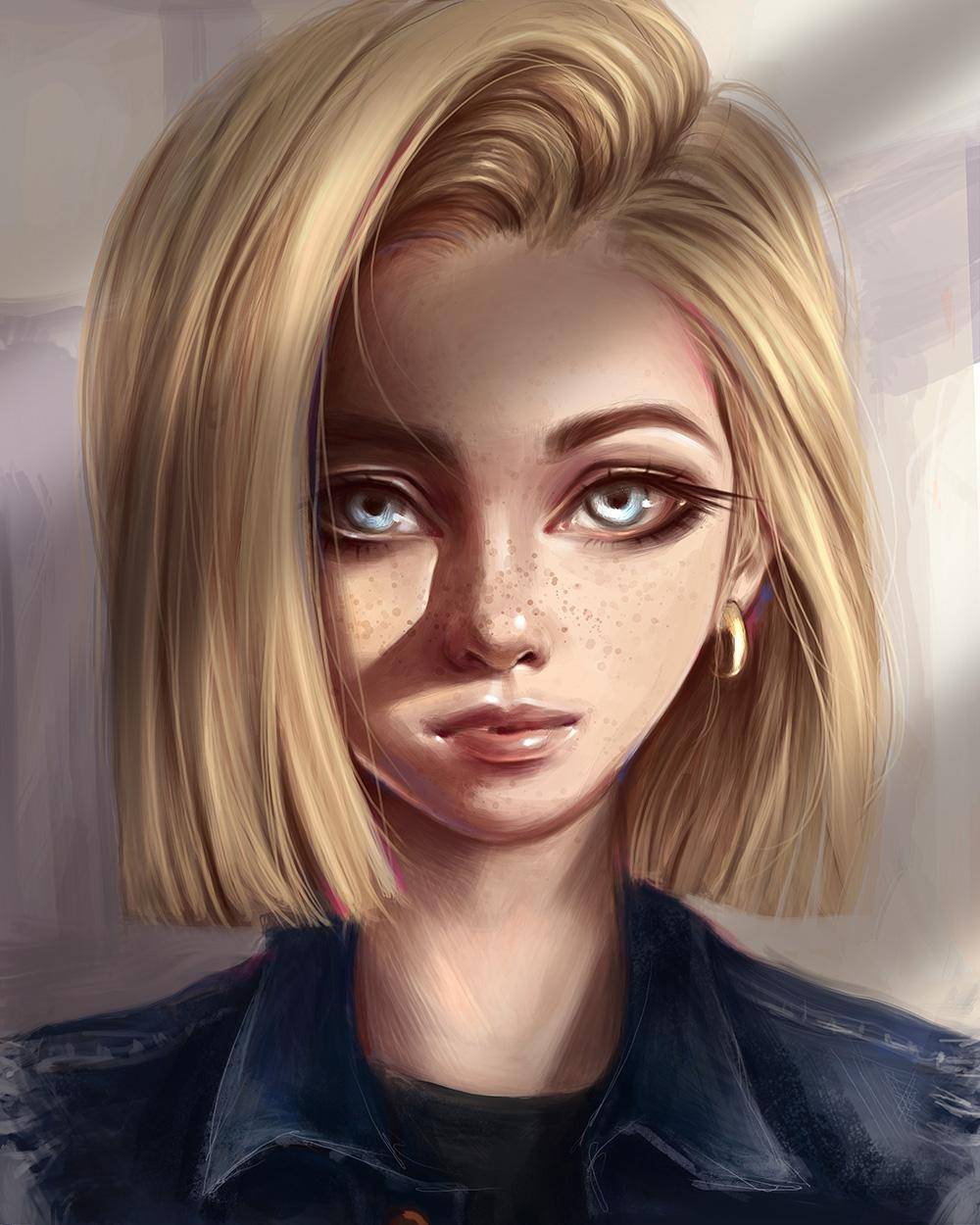 Android 18 digital drawing by me (Dzydar) | Scrolller
