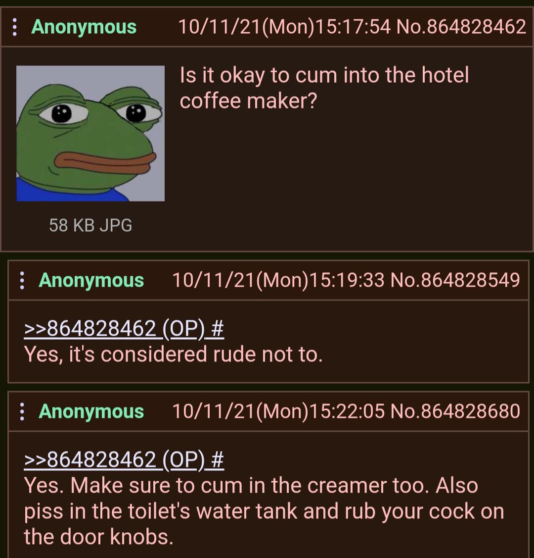 Anon asks about hotel etiquette | Scrolller