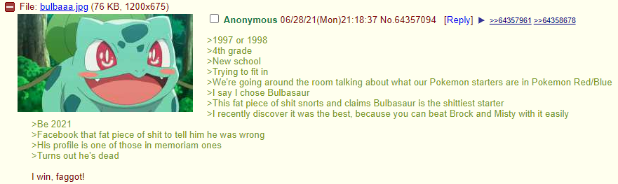 Anon chooses Bulbasaur | Scrolller