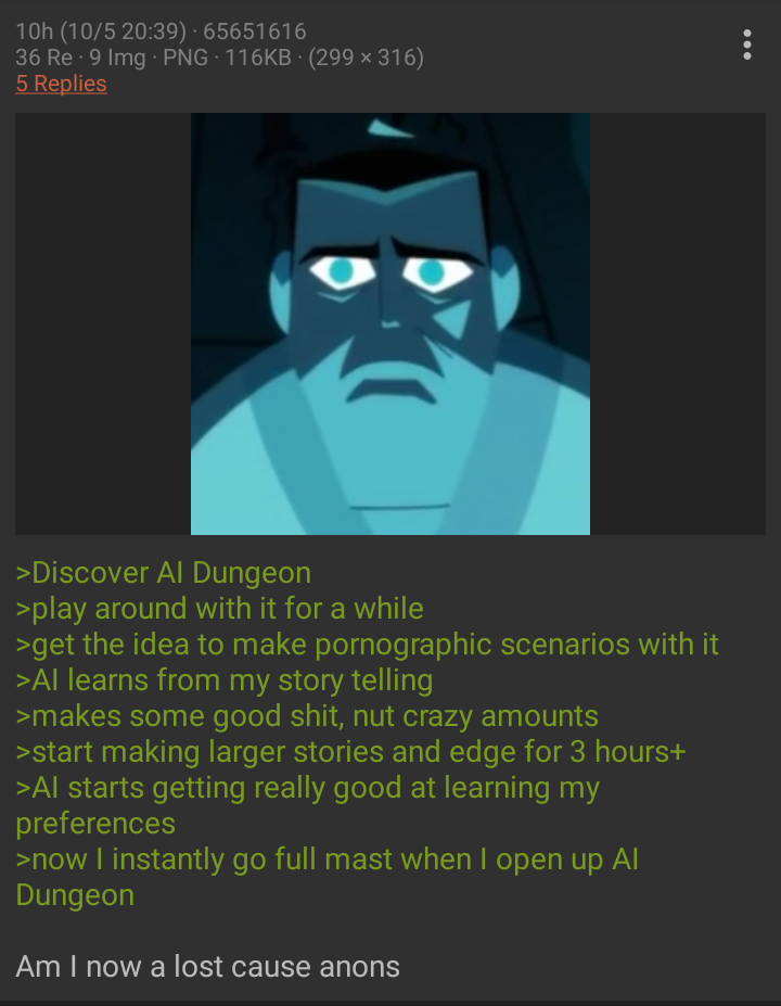 Anon discovers AI dungeon | Scrolller