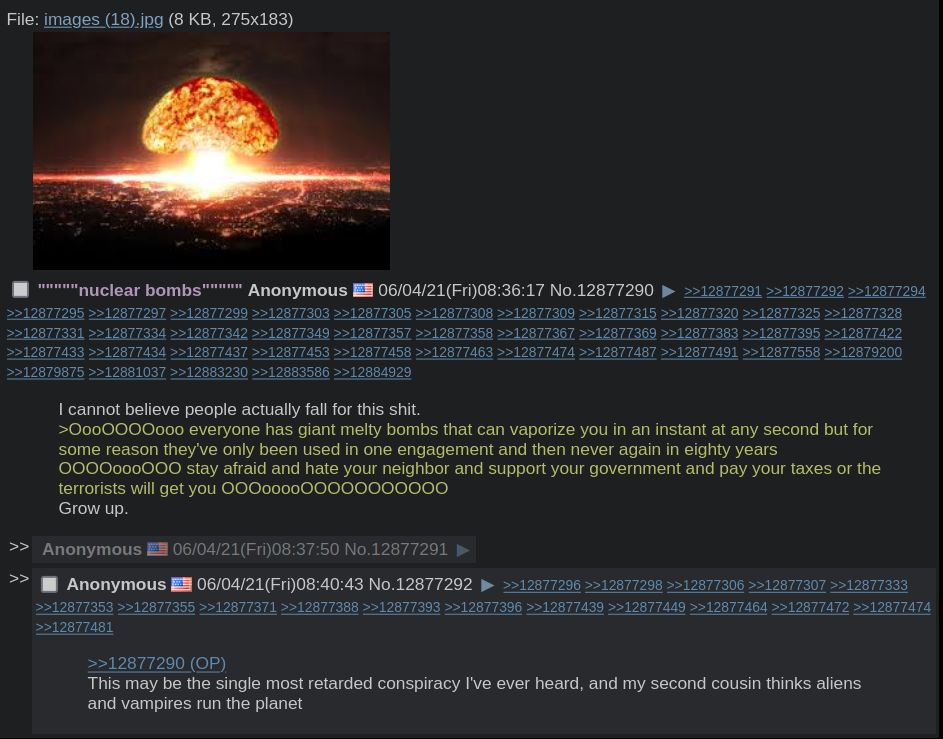 Anon Doubts the Nuclear Weapons Theory | Scrolller