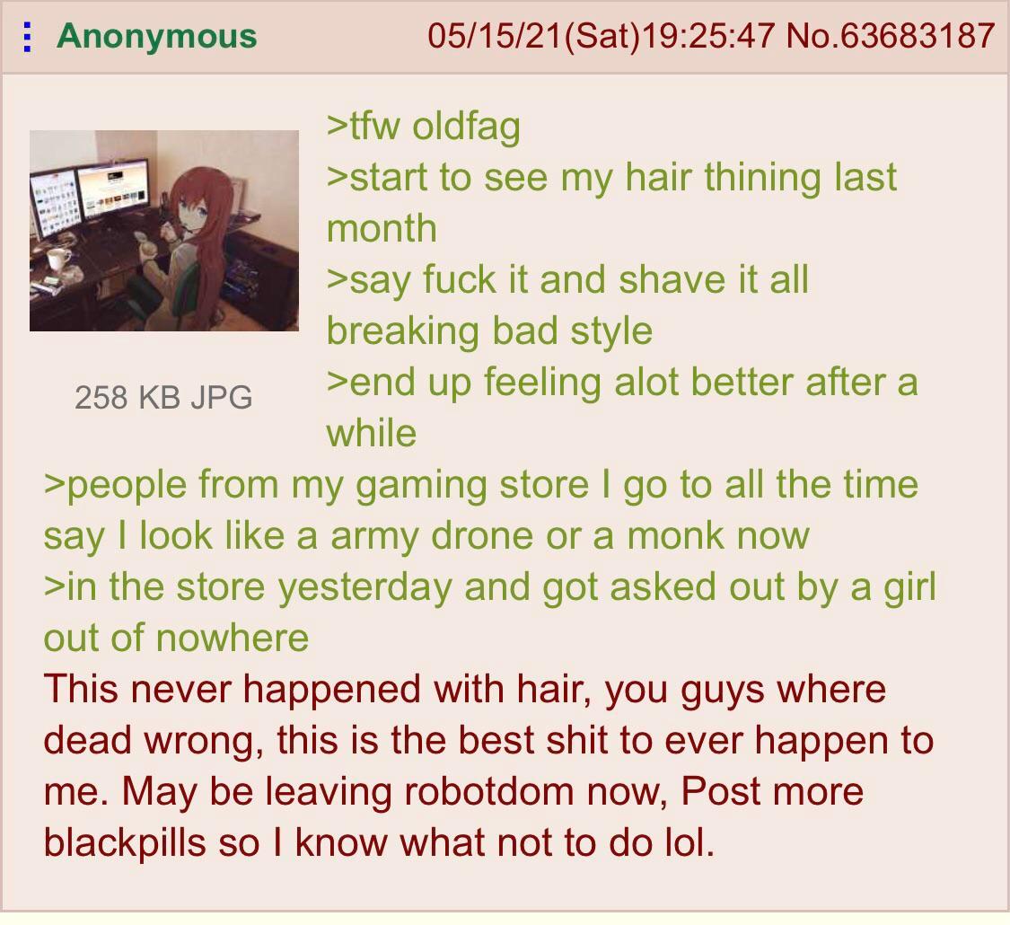 Anon goes bald | Scrolller
