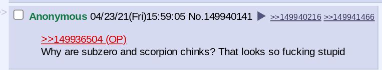 Anon has a problem with Mortal Kombat cast | Scrolller