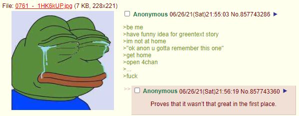 Anon has shitty memory | Scrolller