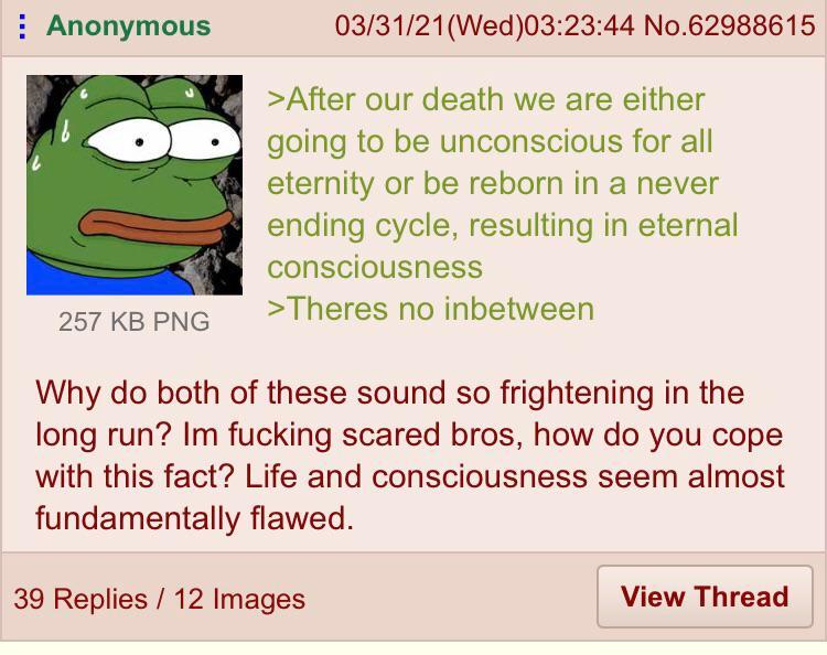 Anon is scared | Scrolller