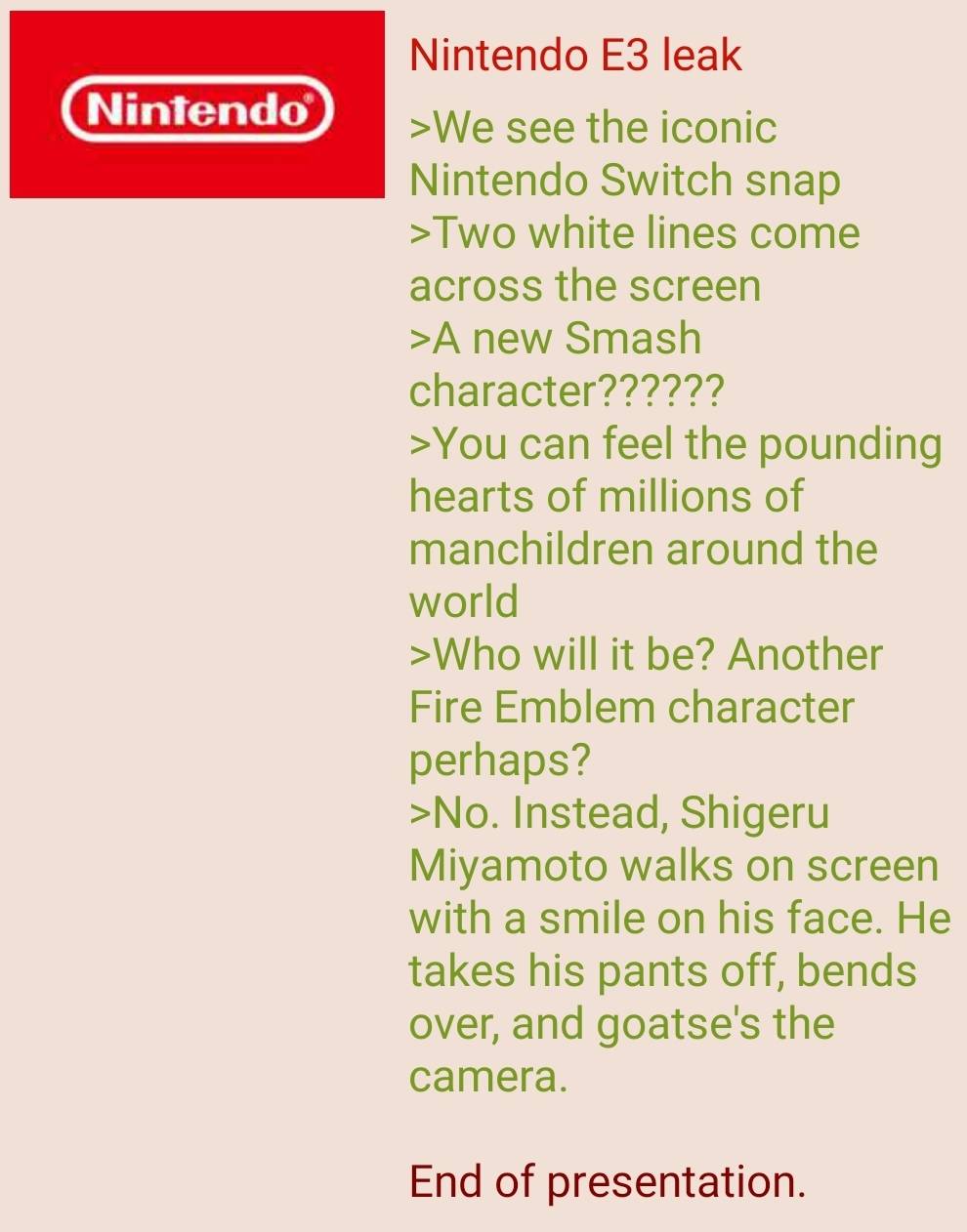 Anon leaks a Nintendo Direct | Scrolller