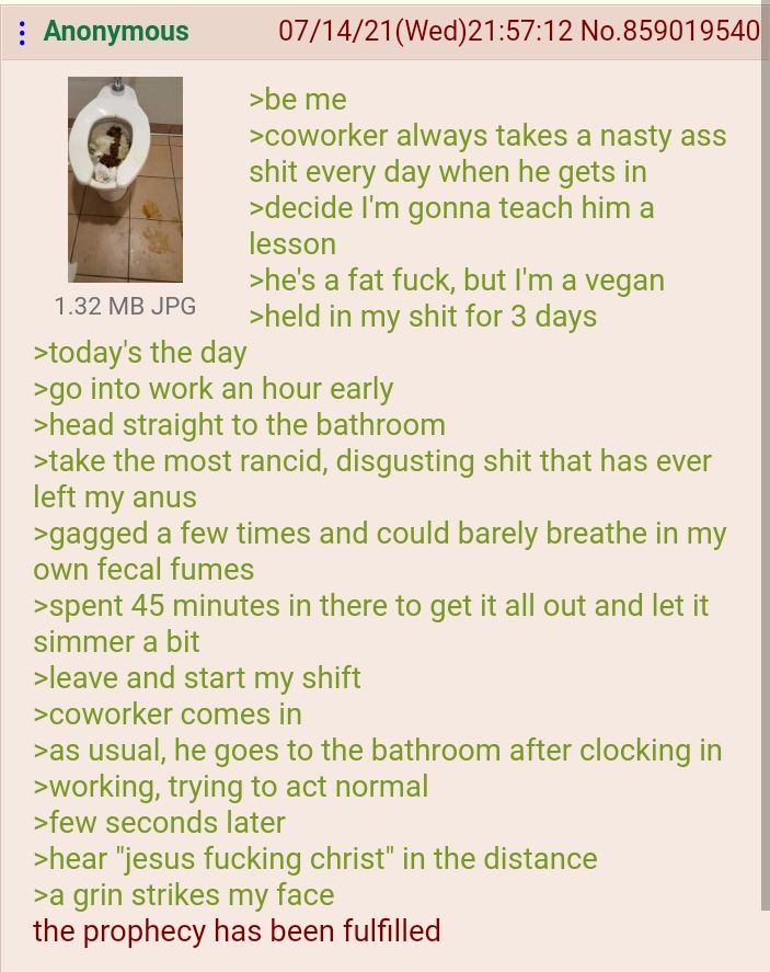 Anon shits for his coworker | Scrolller