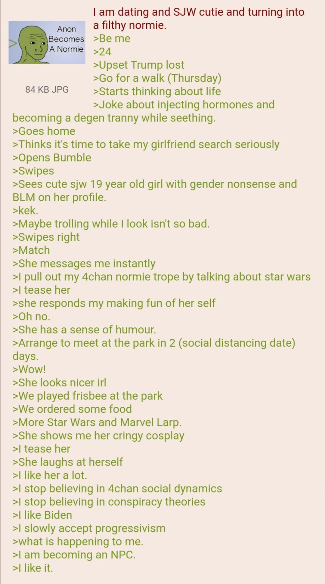 Anon turns normie | Scrolller
